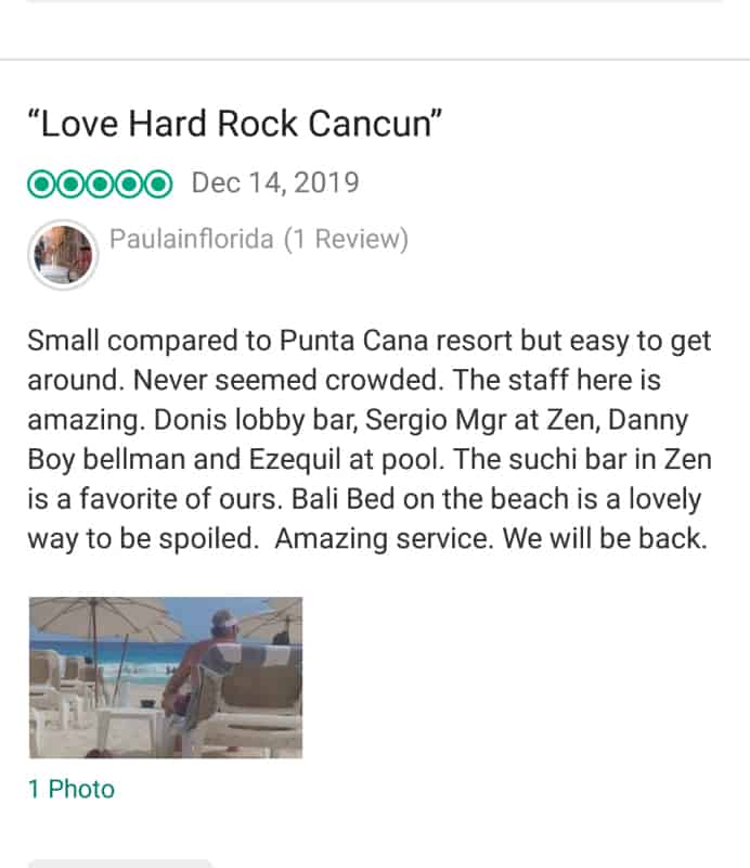 Hard Rock Cancun Customer Review 1