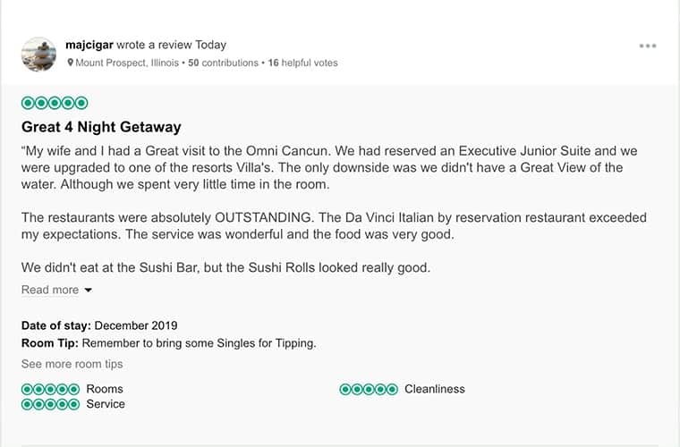 Omni Cancun Customer Reviews 2