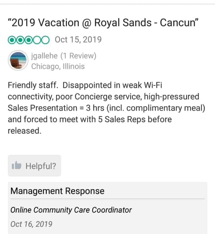 Royal Sands Cancun Customer Review 4