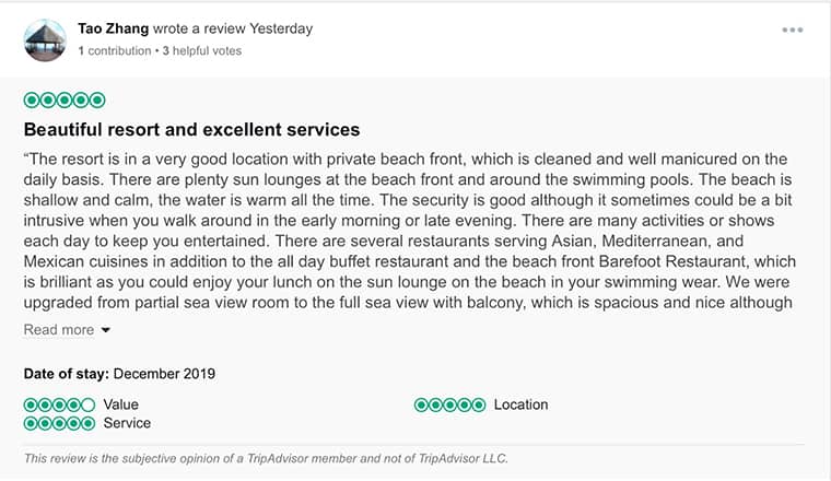 Dreams Sands Cancun Customer Review