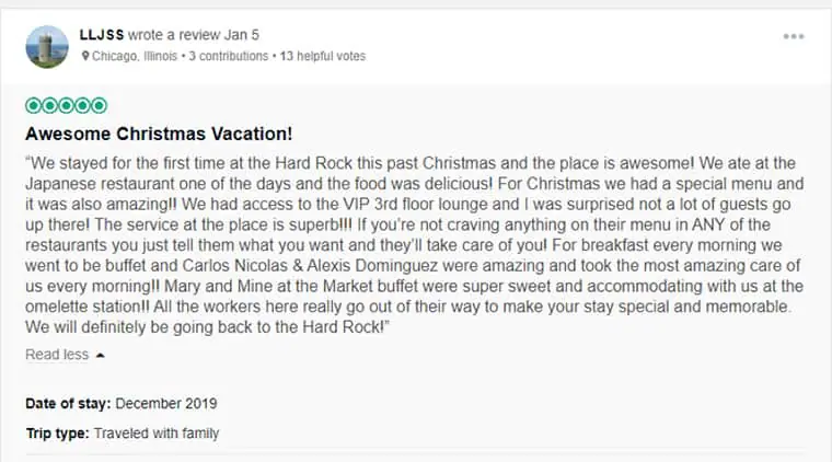 Hard Rock Cancun Customer Review 1