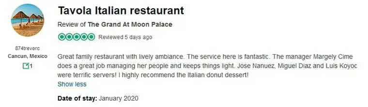 The Grand At Moon Palace Customer Review 1