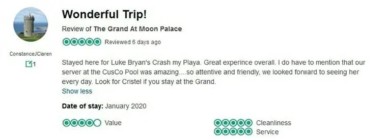 The Grand At Moon Palace Customer Review 2