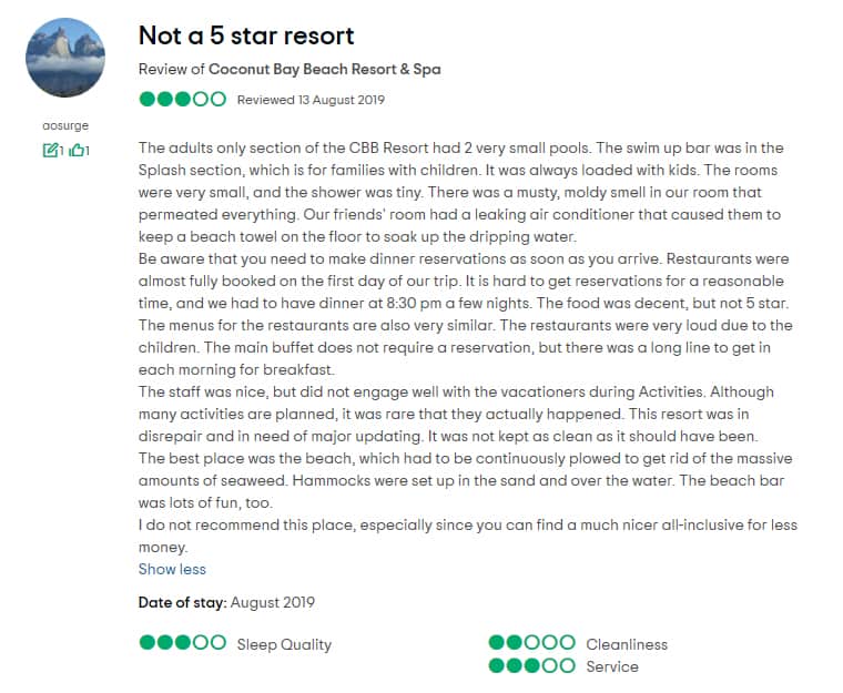 Coconut Bay St Lucia Customer Review 3