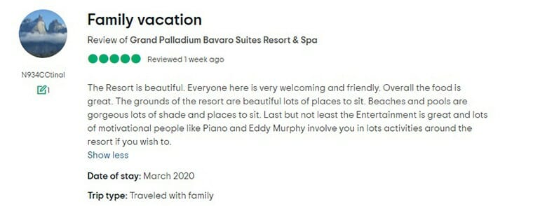 Grand Palladium Bavaro Suites Resort & Spa Customer Review 2