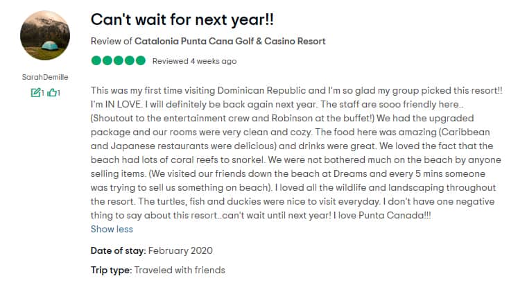 Catalonia Punta Cana Customer Review 2