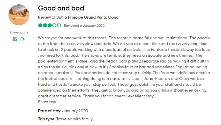 Grand Bahia Principe Punta Cana Customer Review 3