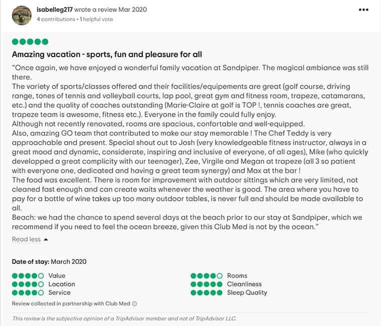 Club Med Sandpiper Bay Customer Review 2