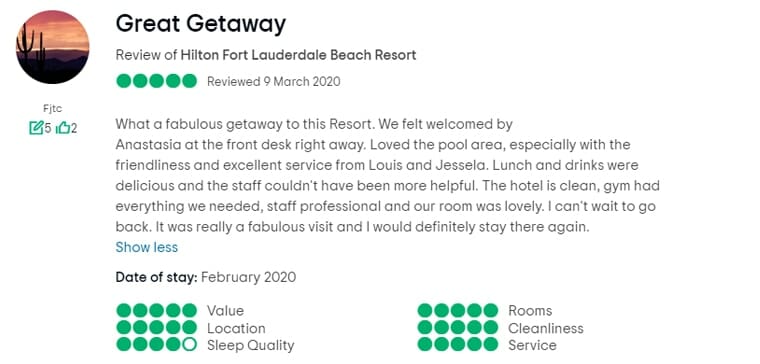 Hilton Fort Lauderdale Beach Resort Customer Review 2