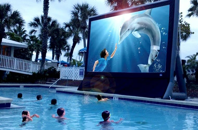 Inflatable Big Screen At Tradewinds Grand Island Resort