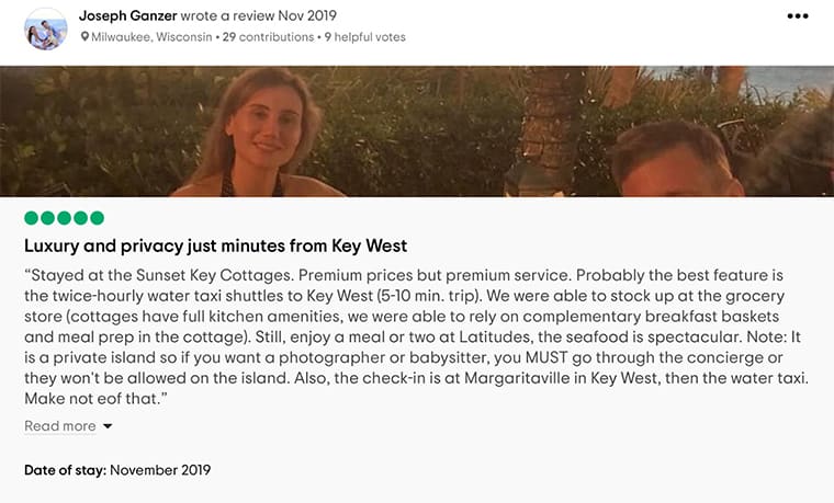 Sunset Key Cottages Customer Review 2