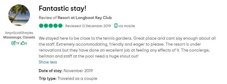 The Resort At Longboat Key Club Customer Review 1