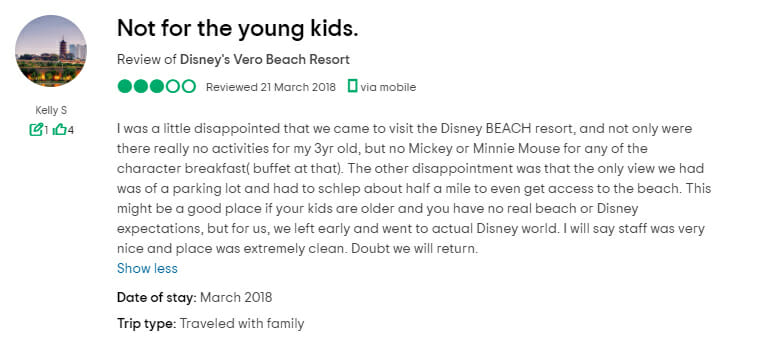 Disney Vero Beach Customer Review 3