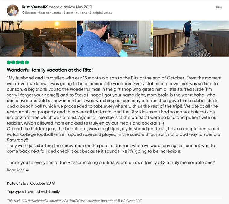 Ritz Carlton Amelia Island Customer Review 1