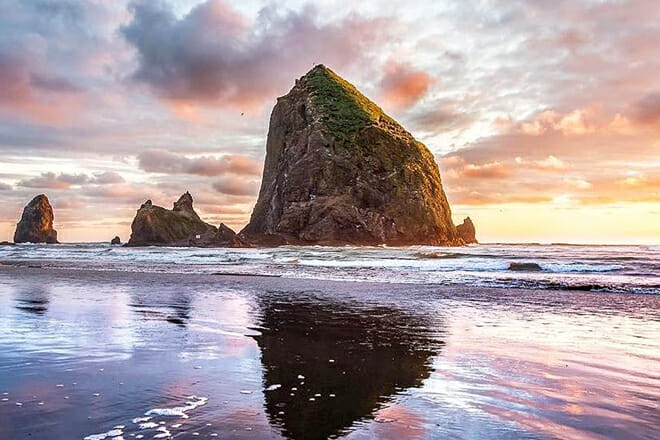 Haystack Rock And Beach — Cannon Beach
