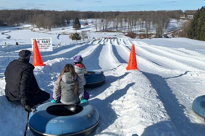 whispering pines and avalanchexpress snow tubing park