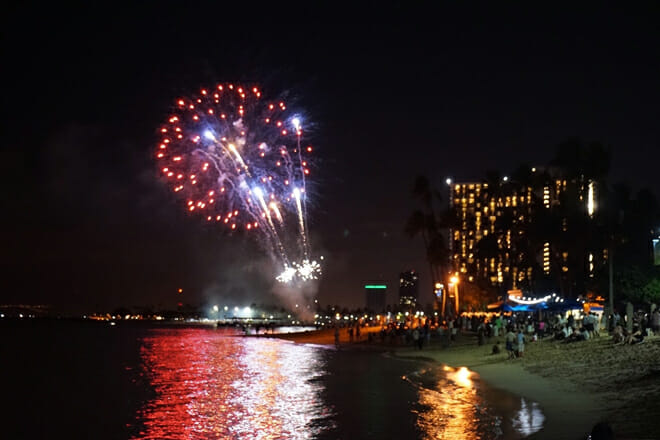 Fireworks at The Hilton
