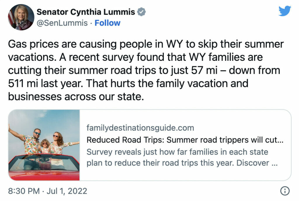 tweet by united states senator cynthia lummis