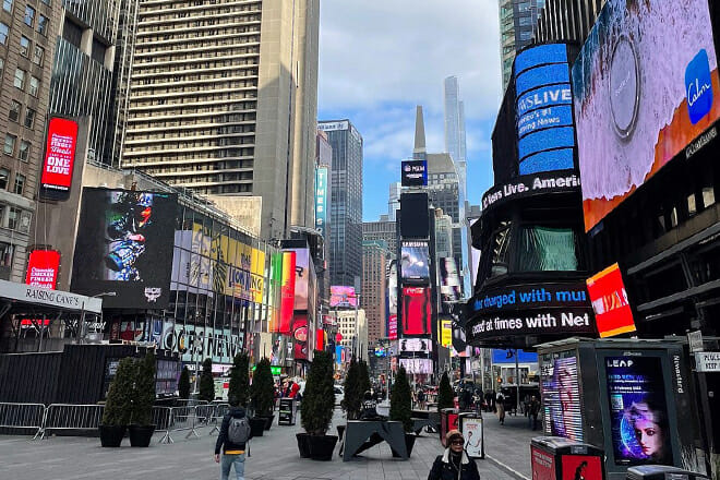 What is the best time of year to visit Times Square?
