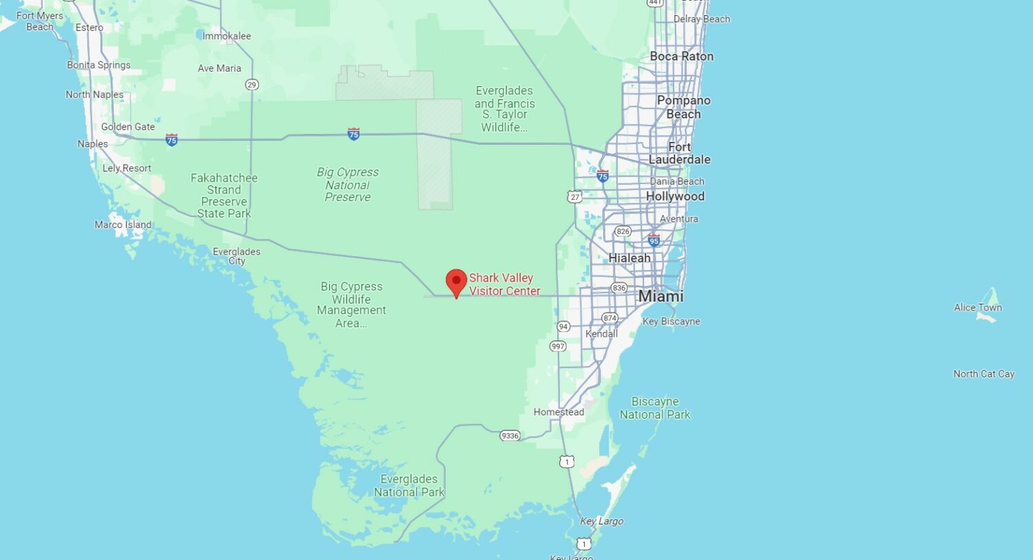 a google maps image of south florida