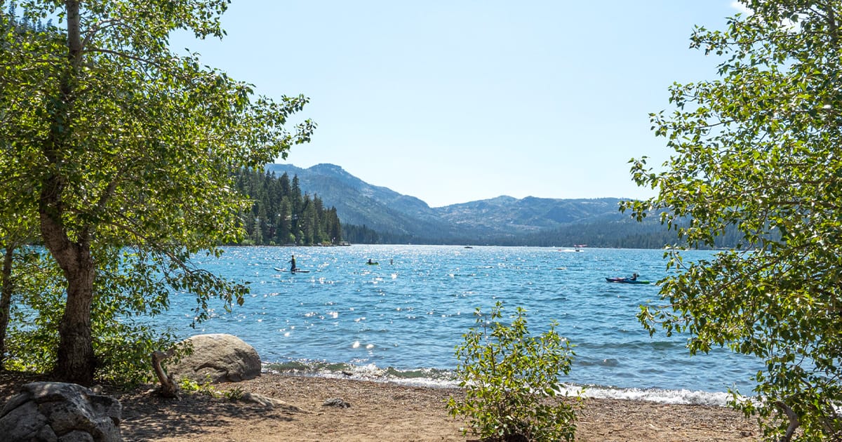 A beach in Donner Memorial State Park