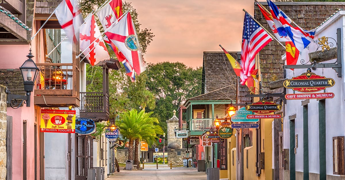 A beautiful historic street in St. Augustine. 