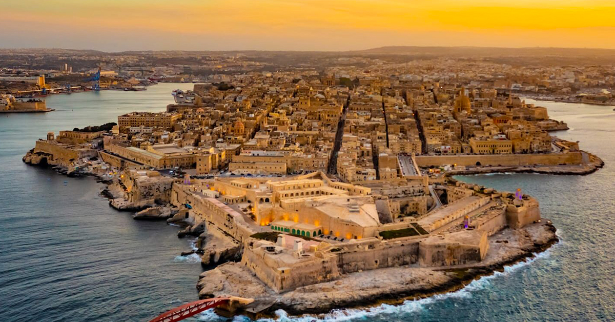 A beautiful overlooking view of Valletta, Malta.