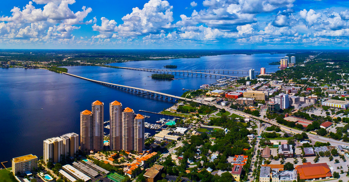 A bird's eye view of Fort Myers, Florida