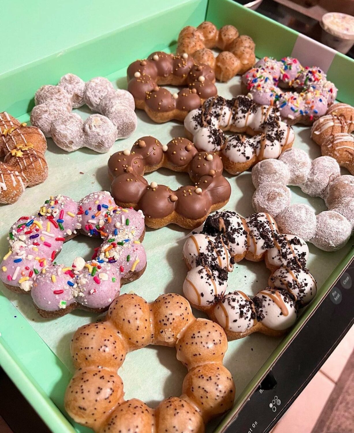 A box of delicious and creative donuts