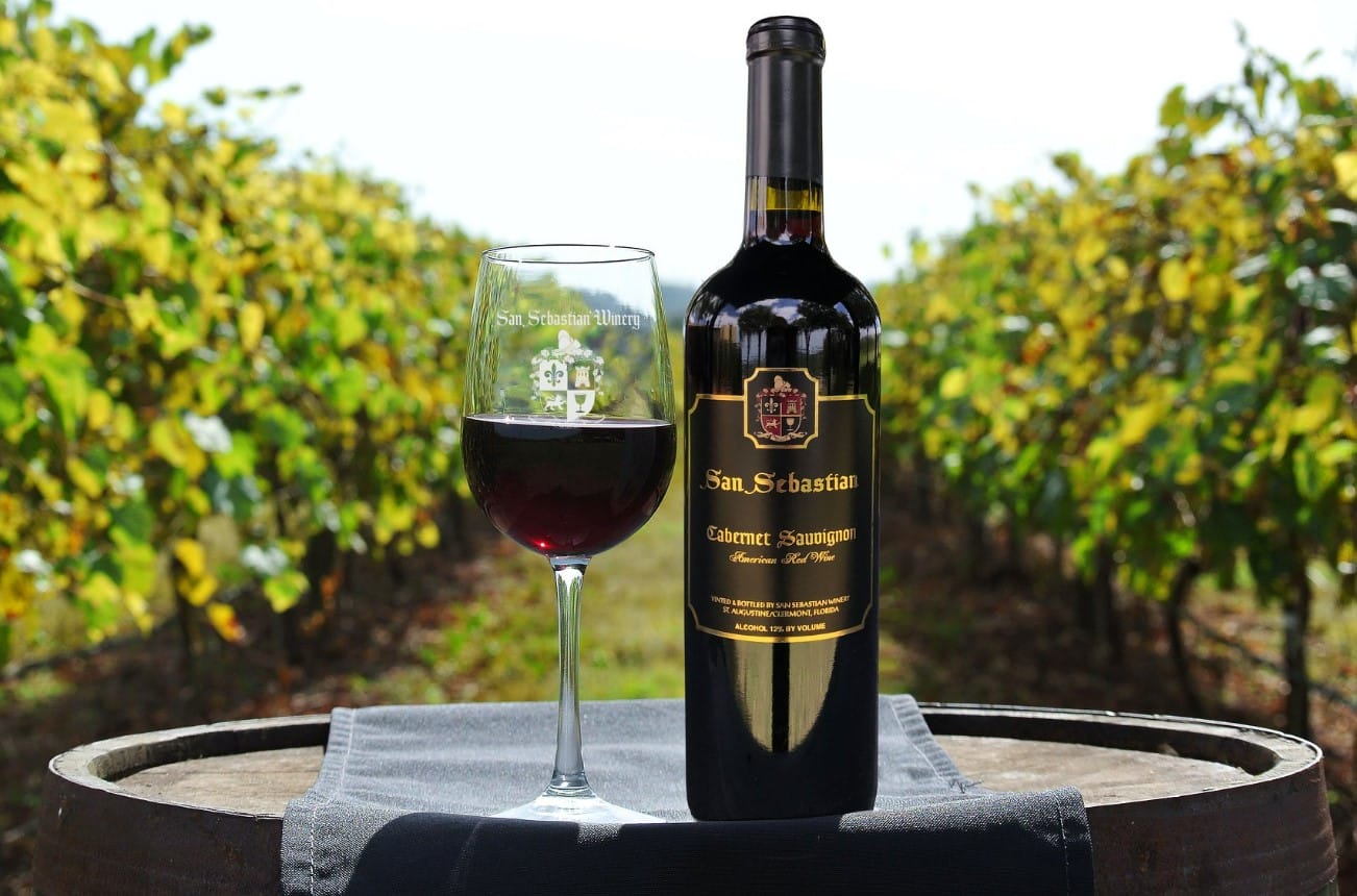 a classy wine in a vineyard