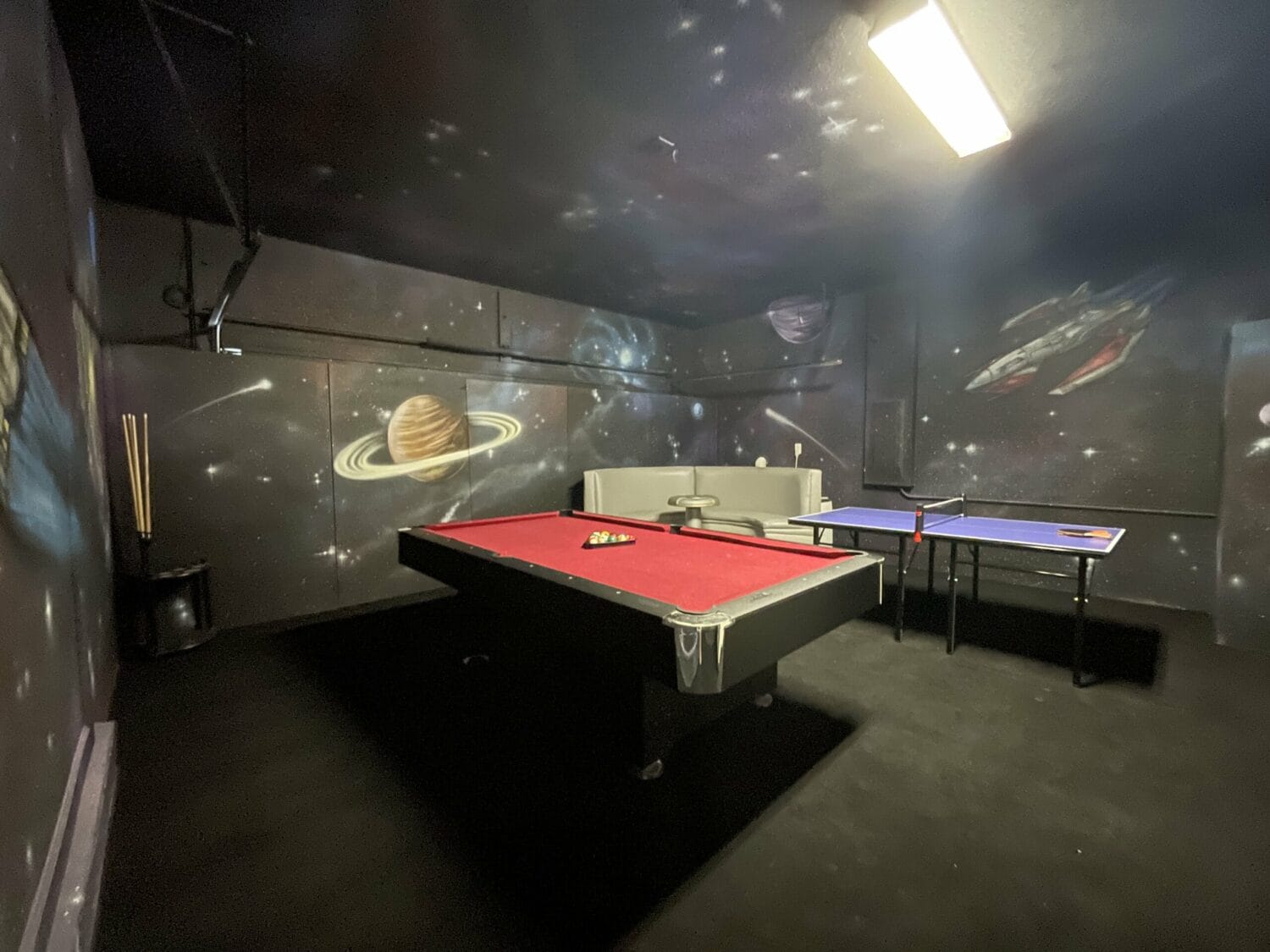 A galaxy inspired game room.
