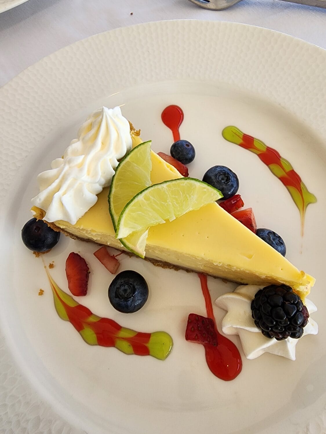 A lime pie to cap off the dining experience.