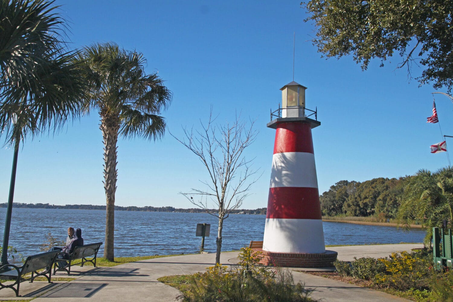 A nice view of the  Grantham Pointe Lighthouse in Mount Dora