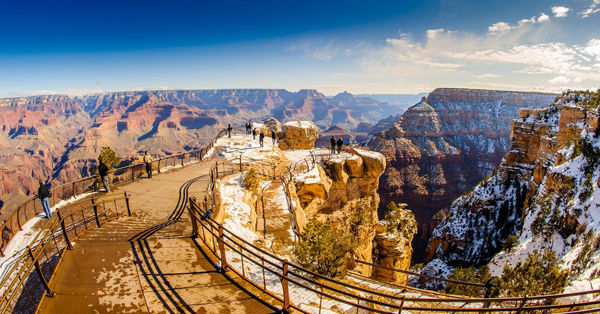 A picture of the Grand Canyon in winter.