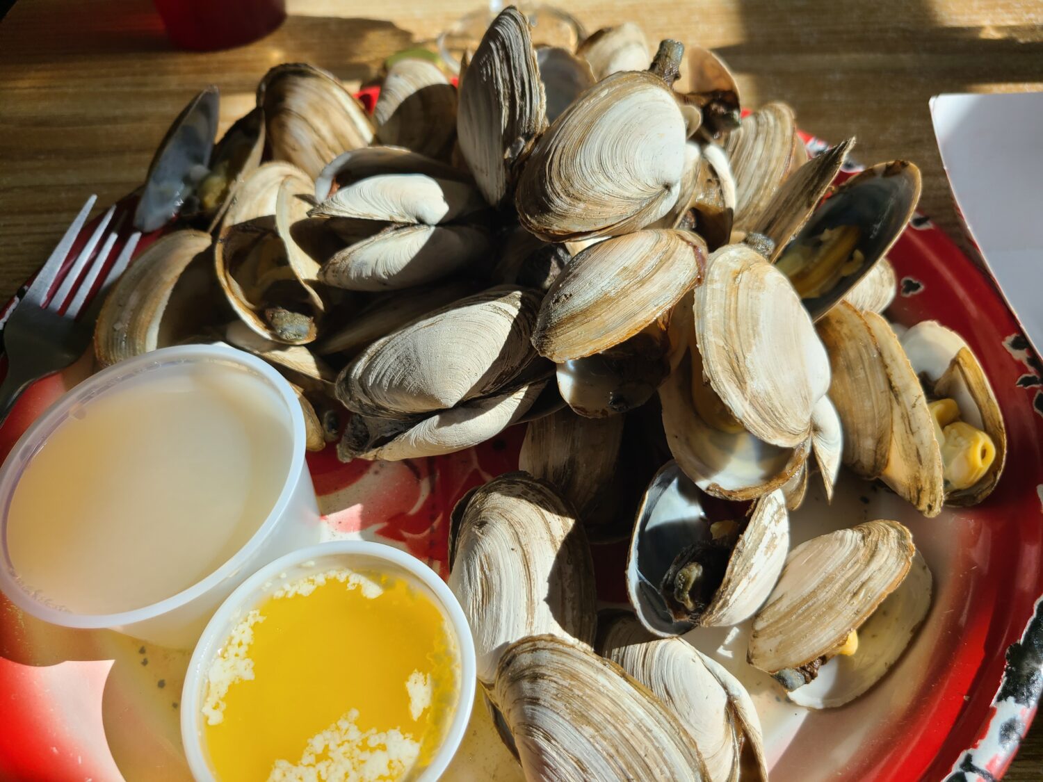 A plate of fresh clams
