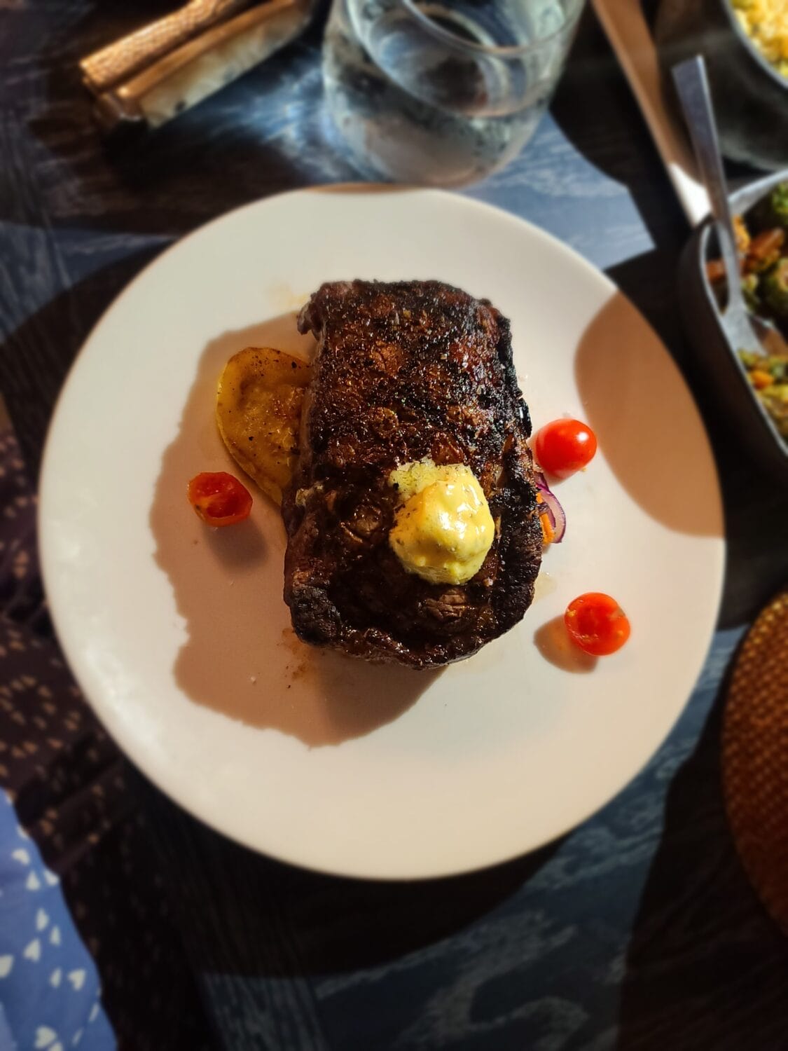 A plate of succulent steak.