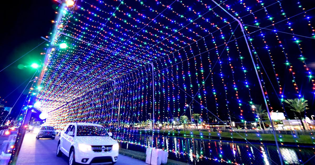 A ride through holiday magic at Daytona International Speedway