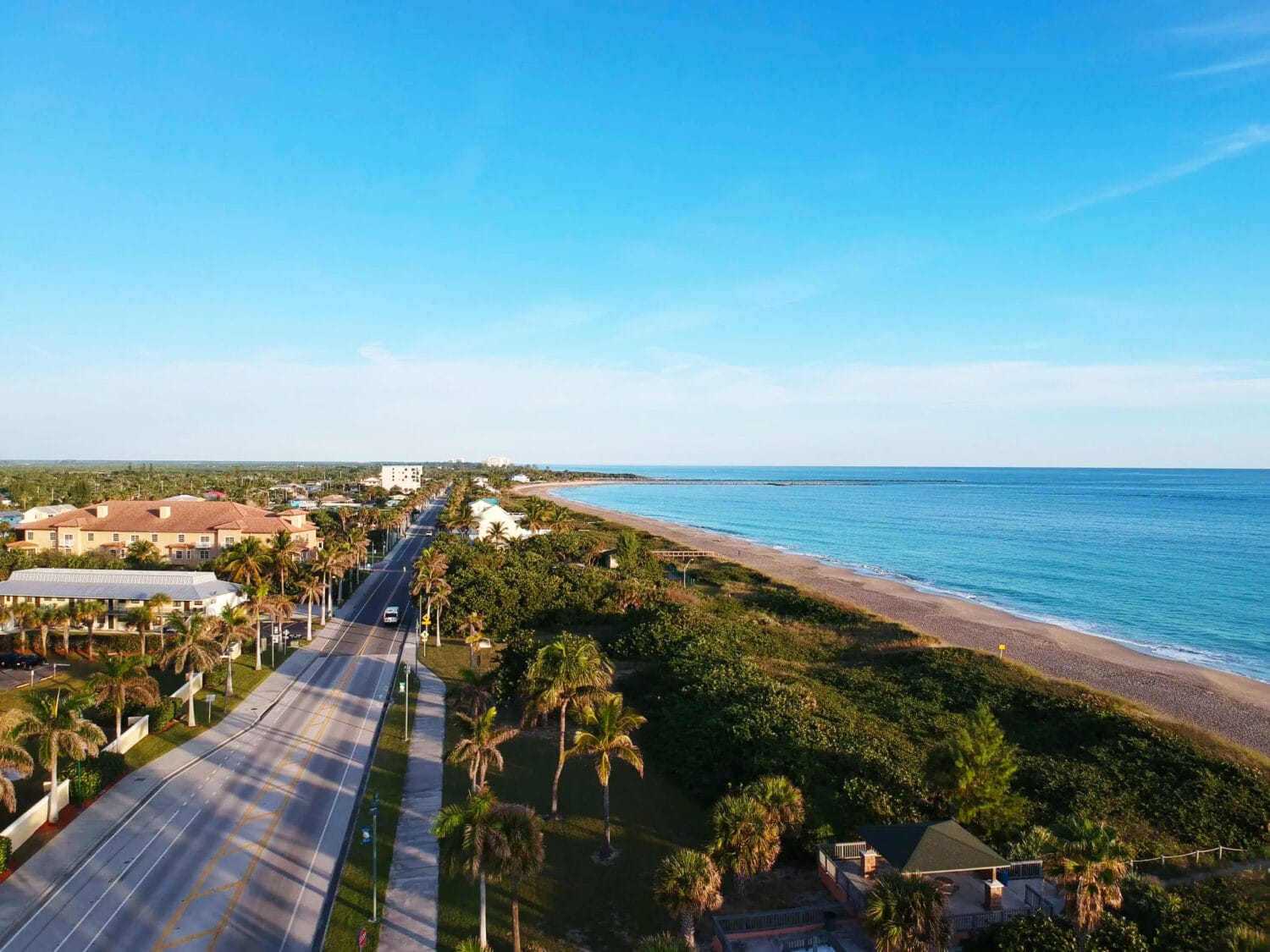 A shot of the a1a highway in a coastal town in Florida