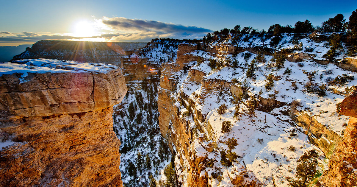 A shot of the Grand Canyon in Winter.