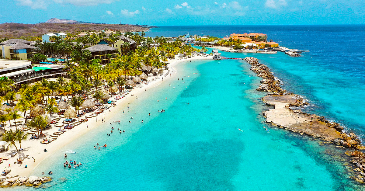 A shot of the crystal clear waters of Curacao.