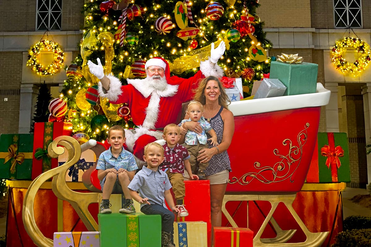 A snapshot of happy children with Santa Claus