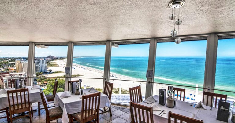 A stunning Gulf view from the restaurant