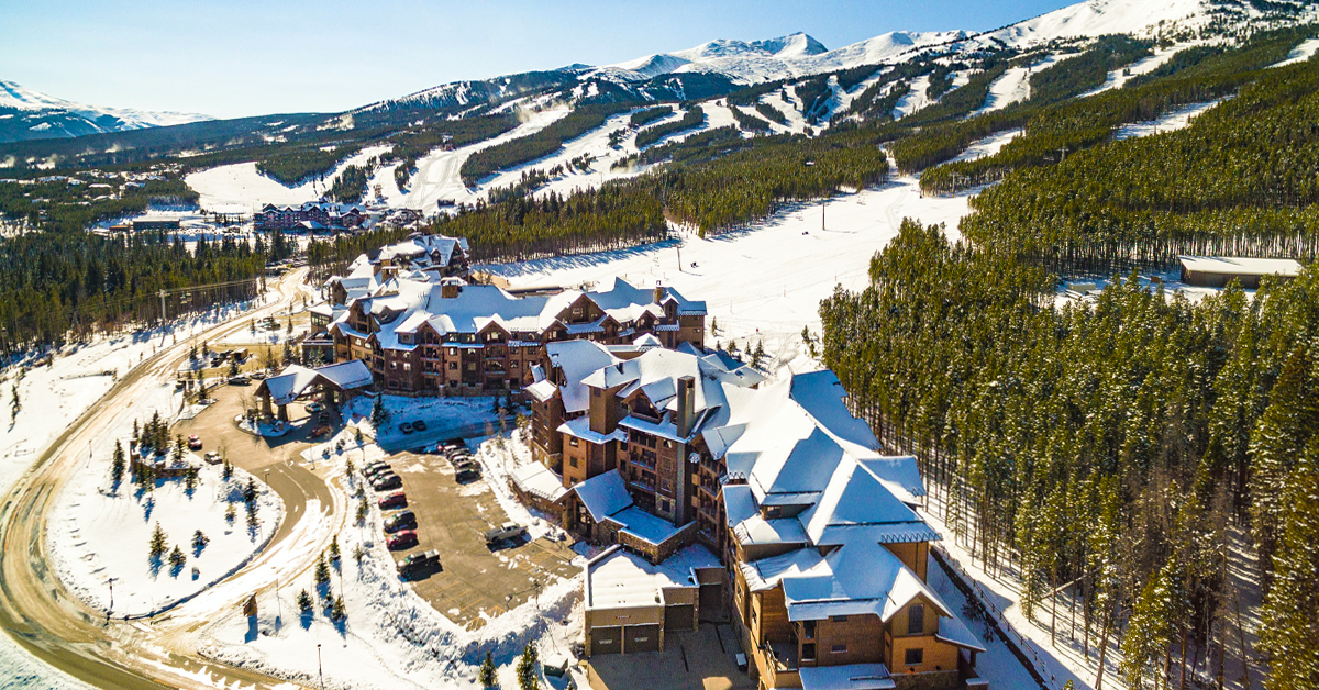 A stunning aerial view of a resort in Aspen, Colorado.