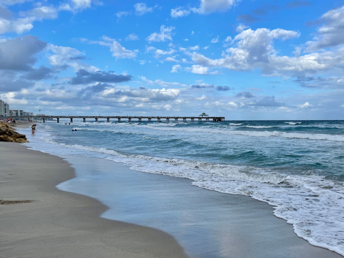 A stunning crystal clear beach in Deerfield Beach, Florida.
