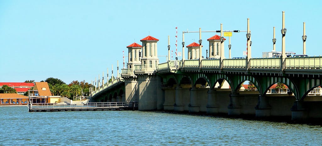 A view of coastal bridge in St. Augustine, Florida