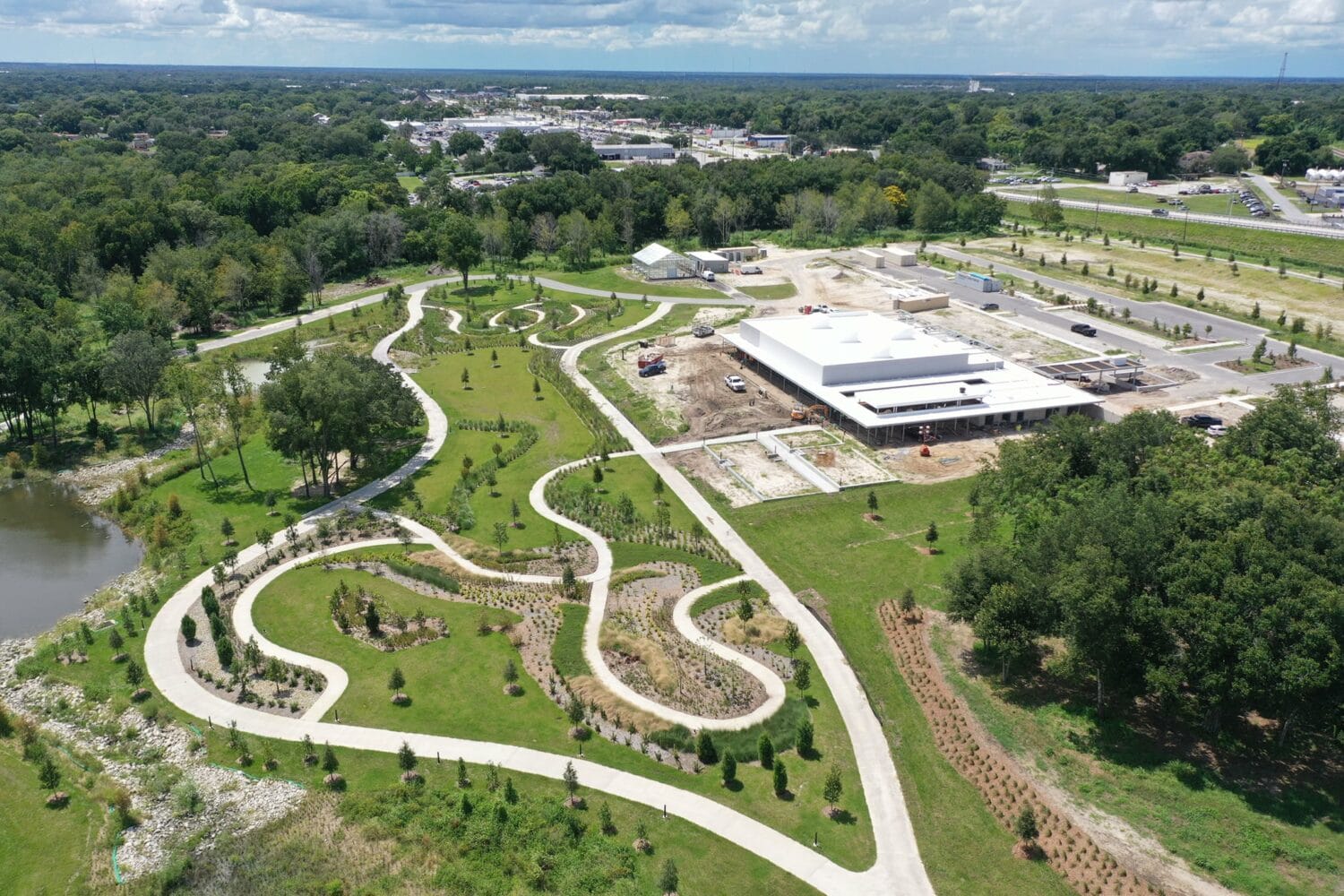 An aerial view of the Bonnet Springs Park.