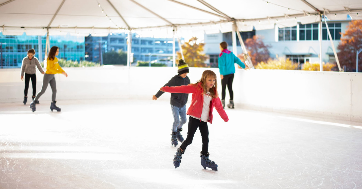 An image of kids ice skating in Austin.