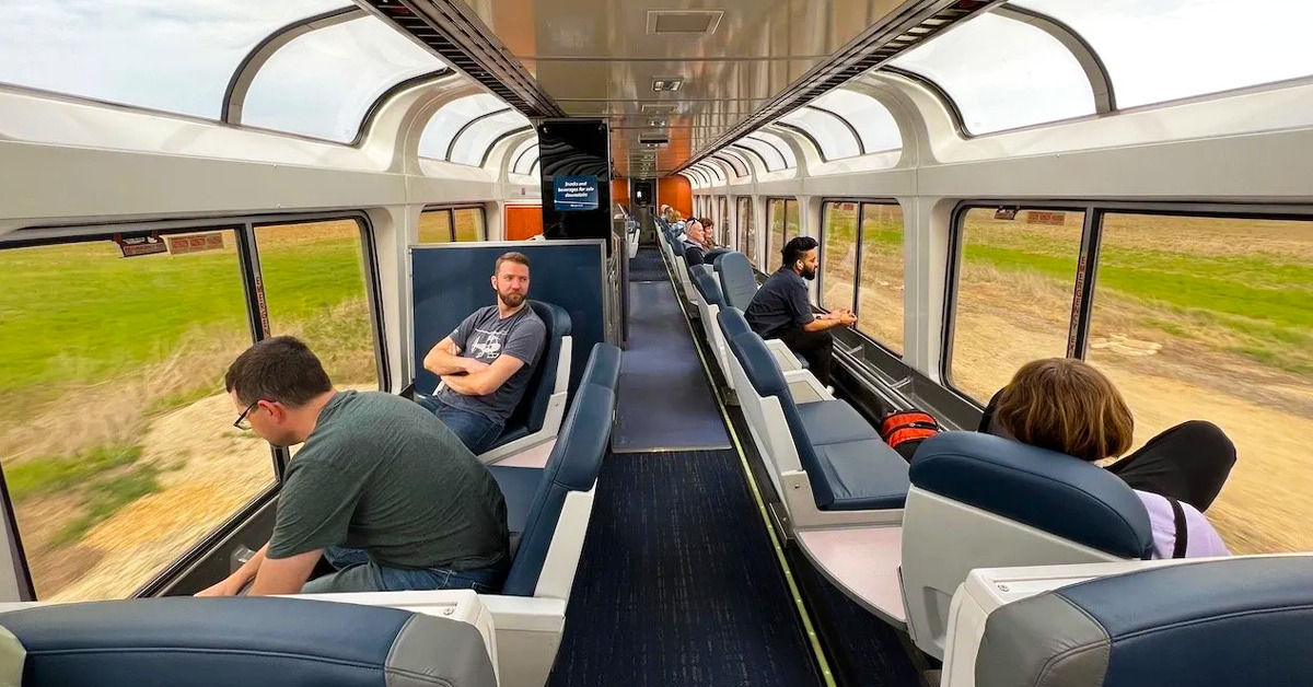 A photo of the interiors of the Southwest Chief.