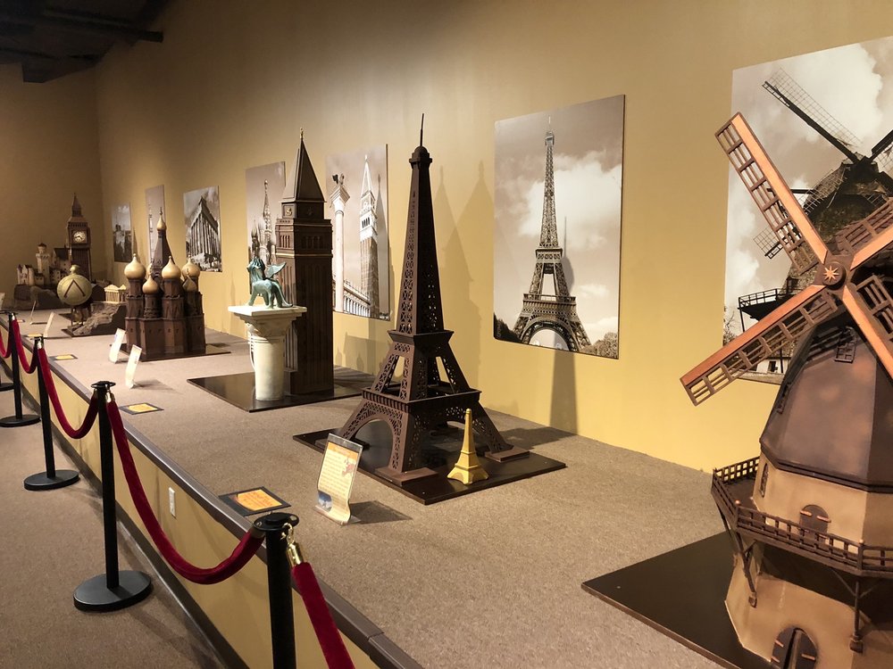 Chocolate sculptures of iconic places