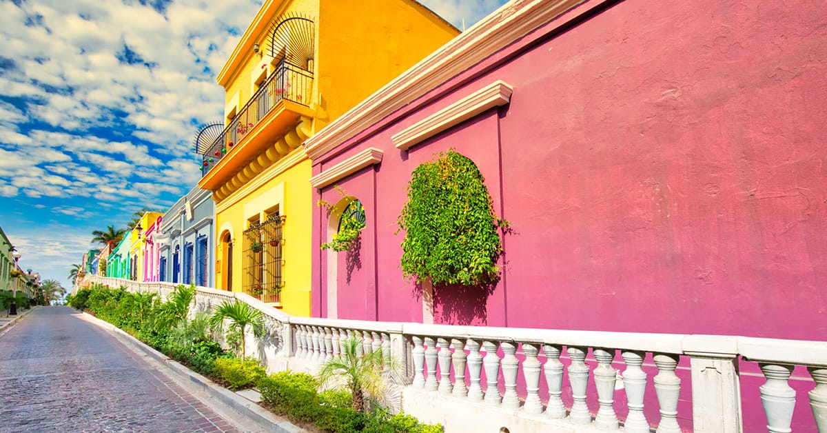 A shot of the colorful buildings in Centro Historico.